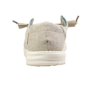 Hey Dude Women's Wendy Chambray Woven Tan Size 7 | Women’s Shoes | Women’s Lace Up Loafers | Comfortable & Light-Weight