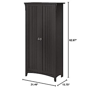 Bush Furniture Salinas Bathroom Storage Cabinet with Doors, Vintage Black