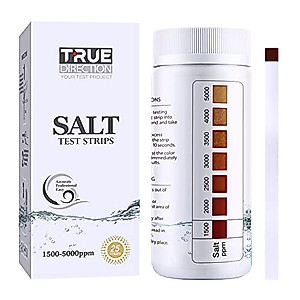 TRUEDIRECTION Salt Water Test Strips for Testing Sodium Chloride Content in Pool and Spa, Saltwater Chlorine Testing kit of 1500-5000 ppm