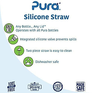 Pura Bundle: Two (2) Pura Silicone Straws (Plastic Free, Certified, BPA Free)