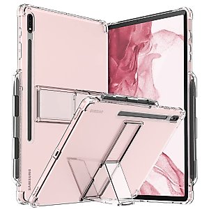 araree FLEXIELD SP Galaxy Tab S8 Plus 12.4", Smart Multiple Angle Kickstand Sturdy Cover with Convenient S Pen Holder Compatible with Galaxy Tab S8 Plus 12.4" (2022) Transparent Full Protective Case