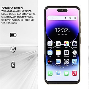 Yunseity Unlocked Smartphone I14promax, 6.6 Inch FHD Screen 2.4G 5G Dual Band WiFi Cellphone for Android13, 8GB RAM 256GB ROM, 8MP 24MP Cameras, MT6735 10 Core CPU, with Earbuds (US Plug)