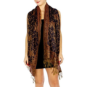 SERENITA Pashmina Scarf for Women Large Cashmere feel Reversible Shawl Wraps, Soft Scarves Travel Accessories