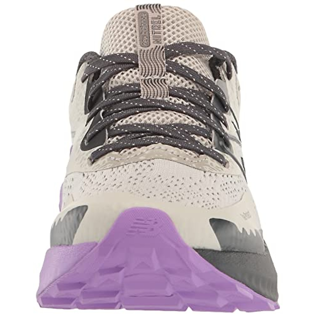 New Balance Women's DynaSoft Nitrel V5 Trail Running Shoe, Timberwolf/Phantom/Electric Purple, 8 Wide