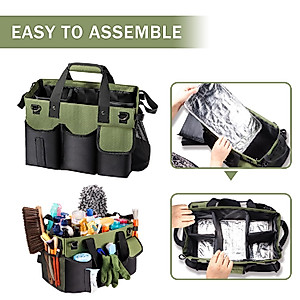 Viajero Wearable Cleaning Caddy Bag, Large Cleaning Supplies Organizer Housekeeping Supply Caddy Detailing Bag with Handle Shoulder Waist Straps for Tote Tools Products Housekeepers Car Home House