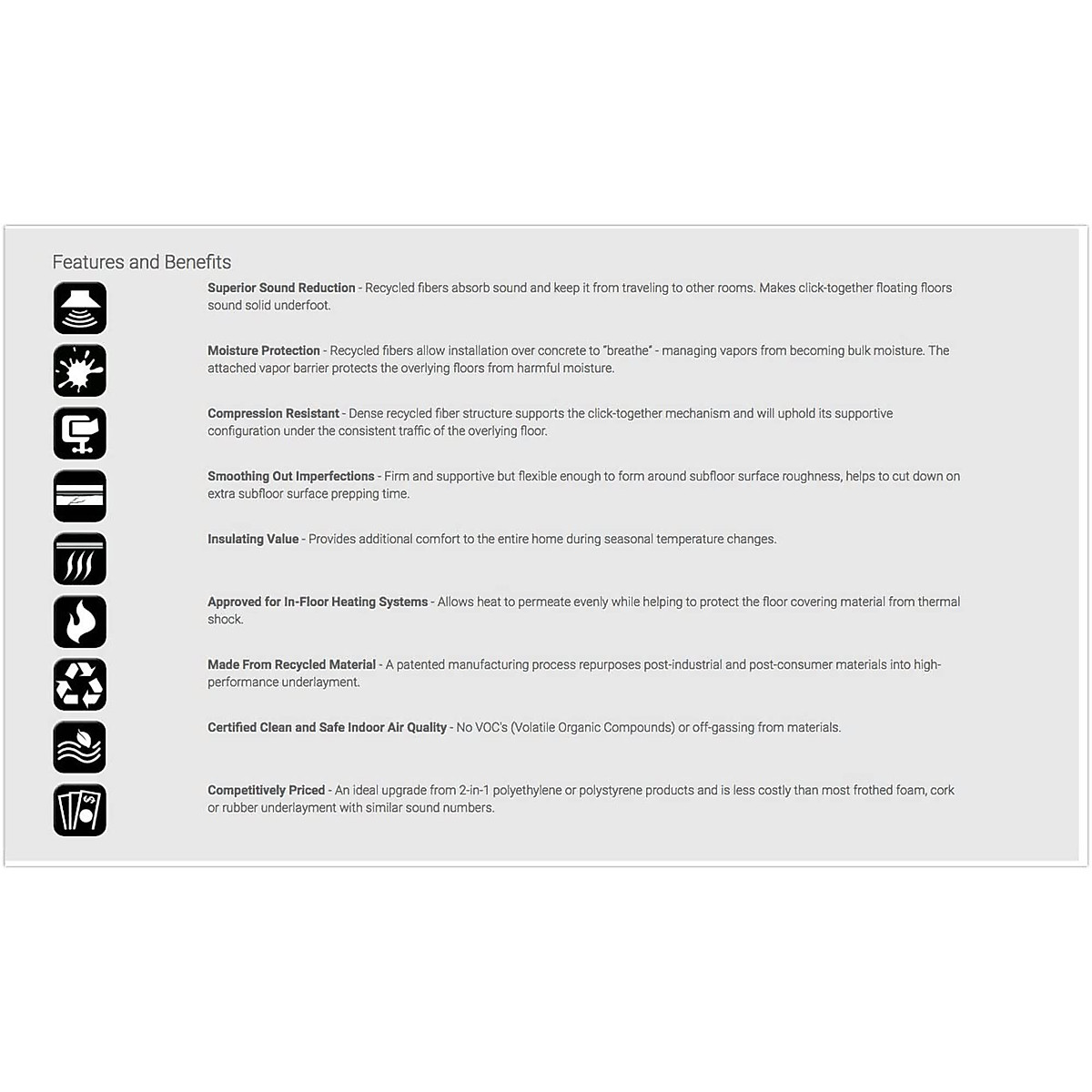 QuietWalk Laminate and Floating Wood Flooring Underlayment with Attached Vapor Barrier- Sound Reduction, Compression Resistant, Moisture Protection 3'Wx33'4" L Roll (Covers 100 sq. ft) QW100B1LT