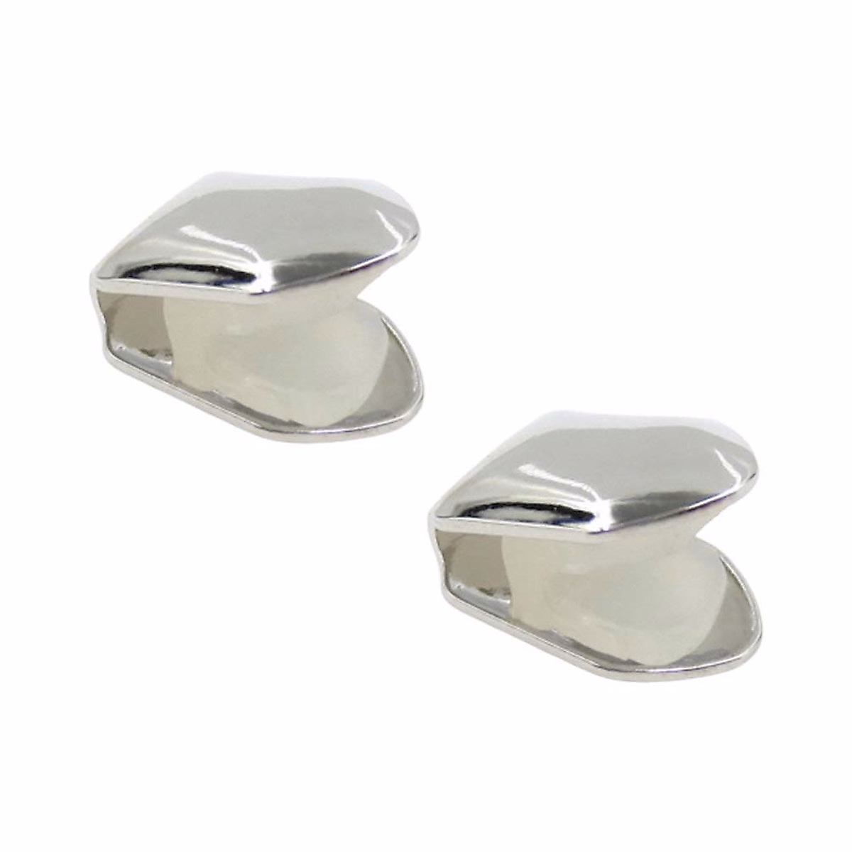 EXCEART 4pcs Silver Plated Small Single Tooth Cap Hip Hop Teeth Grill Decoration