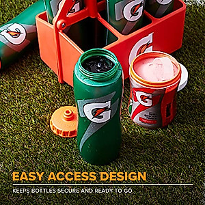 Gatorade 6ct Squeeze Bottle Carrier, Team Equipment, Bottle Caddy, Bottle Holder, Bottles Not Included, Orange