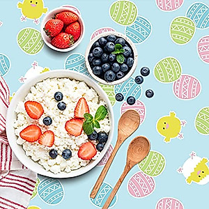 CAKKA Easter Tablecloth Plastic 54x108 Inch, 2Pack Disposable Easter Egg Tablecloth, Rectangle Easter Table Cloth Table Cover for Easter Table Decor Decorations