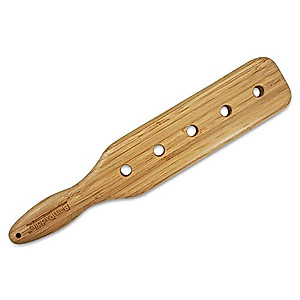BamPaddle Bamboo Paddle - 1/2" Thick Wooden Rug Paddle with Airflow Holes, Light Weight and Super Durable with Attitude. Beautiful Smooth Finish & Chamfered Holes