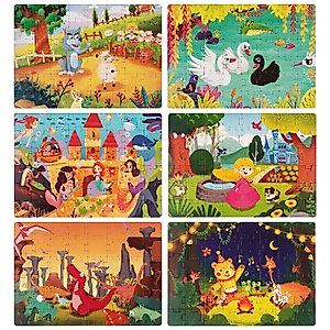 Puzzles for Kids Ages 3-5，Toddler Puzzles 48 Piece Jigsaw Puzzles for Preschool Children Learning Educational Puzzles Toys Gift Set for Boy and Girl (6 Puzzles)