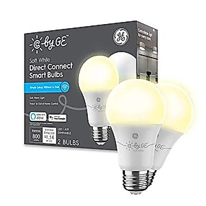 GE Lighting CYNC Smart LED Light Bulbs, Bluetooth and Wi-Fi Enabled, Alexa and Google Assistant Compatible, Soft White (2 Pack) Packaging May Vary