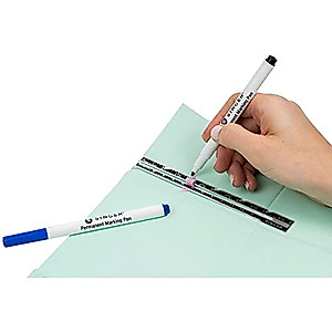 SINGER 04385 Fine Point Permanent Fabric Marking Pen, Black and Blue, 2-Pack