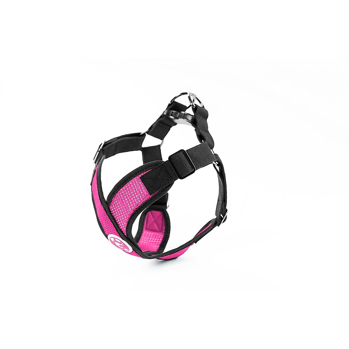Gooby - X Harness, Small Dog Choke Free Step-in Harness with Synthetic Lambskin Soft Strap, Flamingo Pink, Large
