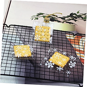 Healeved 200pcs Cellophane Bags Adhesive Snowflake Treat Bags Cellophane Party Bags Shoulder Strap Pads for Bags Cellophane Bags Small Cellophane Bags Pastry Bag To Bake