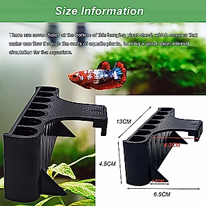 GTRA 2PC 7 Holes Upgraded Aquarium Plant Holder, Aquatic Plant Cup Fish Tank Plant Holder for Aquarium Living Fish Tanks Aquarium Planting Aquascape Decorations on Top of Tank (Black)