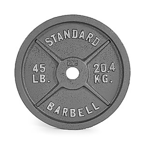 CAP Barbell 45 lb Gray Olympic Weight Plate, Single