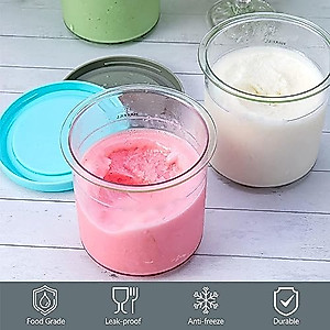 UNDR 2/4/6PCS Creami Pints and Lids, for Extra Bowl for Ninja Creamy,16 OZ Pint Ice Cream Containers with Lids Reusable,Leaf-Proof for NC301 NC300 NC299AM Series Ice Cream Maker,Pink-4PCS