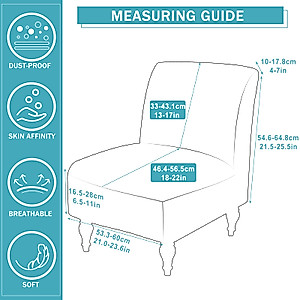 Liykimt Armless Accent Chair Cover Slipcover，Slipper Chair Stretch Spandex Removable for Armless Chair Furniture Protector Covers for Living Dining Room Hotel (Black, 1)