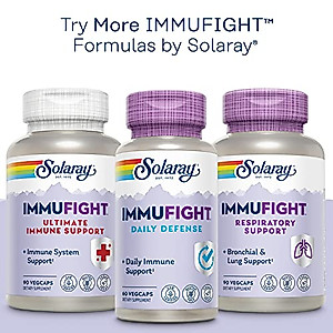 SOLARAY Immufight Maximum Daily Defense, All Day Immune Support, Vitamin C, Vitamin D, Zinc, Probiotics, Monolaurin, Acerola & More, Vegan & Gluten Free, 60 Day Guarantee, 30 Servings, 90 VegCaps
