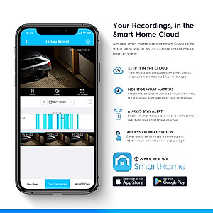 Amcrest 4MP Outdoor PT WiFi IP Camera Pan Zoom (Digital 16x) SmartHome WiFi Camera Security Speed Dome, Motorized Tilt, 98ft Nightcolor, (2.4Ghz), 107º FOV, IP66, 4MP, ASH47-W