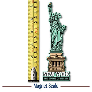 New York City Statue of Liberty Jumbo Magnet by Classic Magnets, Collectible Souvenirs Made in The USA