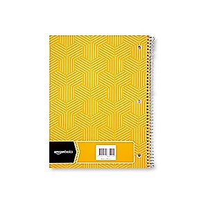 Amazon Basics College Ruled Wirebound Spiral Notebook, 70 Sheet - 5-Pack, Assorted Sunburst Pattern Colors