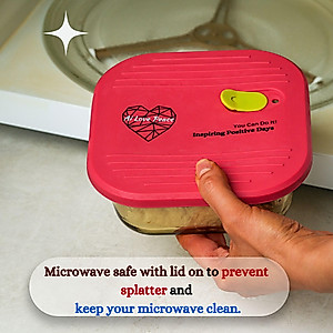 AI LOVE PEACE Glass Lunch Containers for Women Adults, Microwave Safe Glass Lunch Box, Leak Proof BPA-Free, Durable, Built-in Vent - Ideal for Meal Prep & On-the-Go Lunches (red)