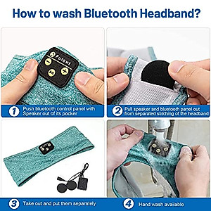 Sleep Headphones Bluetooth Headband, Perytong Sports Bluetooth Headband Headphones with Thin Speakers, Sleep Earbuds, Sleeping Headphones for Workout Running Yoga Nap, Gift for Men and Women