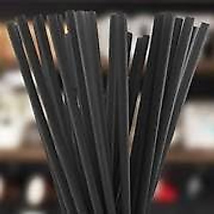 150 pack of 12" BLACK Plastic Disposable Drinking Straw Wrapped