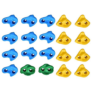 Natudeco 20Pcs Wall Climbing Rocks Climbing Stone Rock Plastic Wall Climbing Kit DIY Climbing Wall Grip Kids Climbing Wall Stone for Outdoor Indoor Home Playground