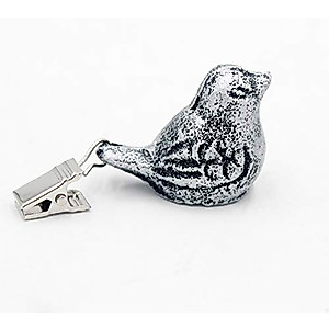 Funly mee (4PACK) Industrial Style Tablecloth Weights with Black Sliver Bird, for Outdoor Garden Party Picnic Tablecloths Heavy (Black Silver)