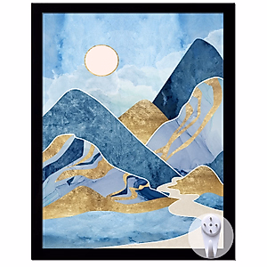 Black Poster Frame, 11x14 Picture Frame for Photo Collage Canvas Display Horizontally or Vertically with Hoops(Size 11 x 14 inches)