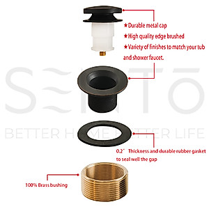 SENTO Bronze Tip-Toe BathTub Drain Trim Set Assembly Stopper Kit, Fit both 1-1/2 Inch or 1-5/8 Inch Strainer and Stopper, Heavy Duty Metal with Matching Screws, Easy Installation, Oil-Rubbed Bronze