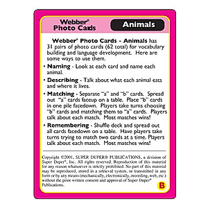 Super Duper Publications | Webber® Animals Photo Card Deck | Educational Learning Resource for Children