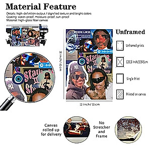 Tinysea Steve Lacy Poster 12x18inches Canvas Unframed Multi-element Character Puzzle Posters For Room Aesthetic Fashion Decor Wall Art
