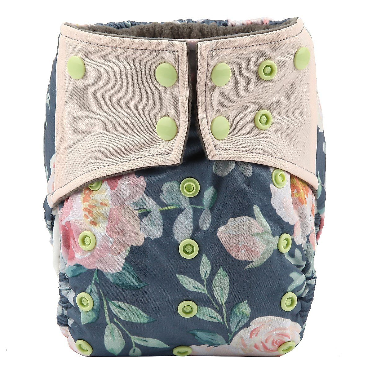 Sigzagor 3 AIll in One Cloth Diapers Nappies for Night AIO Sewn in Insert Reusable Washable (Flower Set)