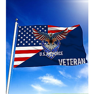 United States Air Force Eagle Veteran Flag with Brass Grommets,U.S.Patriotic Military Veteran Pride Outdoor Flags & Banner 3X5 Sign