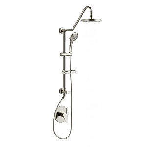 PULSE ShowerSpas 1011-III-BN Kauai III Shower System with 8" Rain Showerhead, 5-Function Hand Shower, Adjustable Slide Bar and Soap Dish, Brushed Nickel Finish