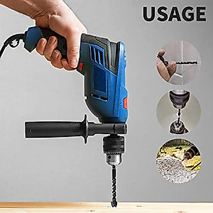 HPHOPE 10Pcs Masonry Drill Bits Set - Concrete Drill Bit Set for Tile, Brick, Glass, Plastic and Wood, Tungsten Carbide Tip Work with Ceramic Tile, Wall Mirror, Paver on Concrete or Brick Wall