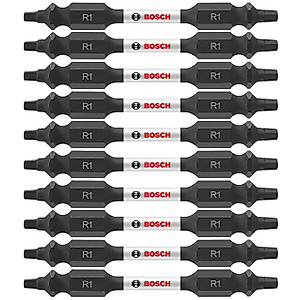 BOSCH ITDESQ125B 10-Pack 2-1/2 In. Square #1 Impact Tough Double-Ended Screwdriving Bits