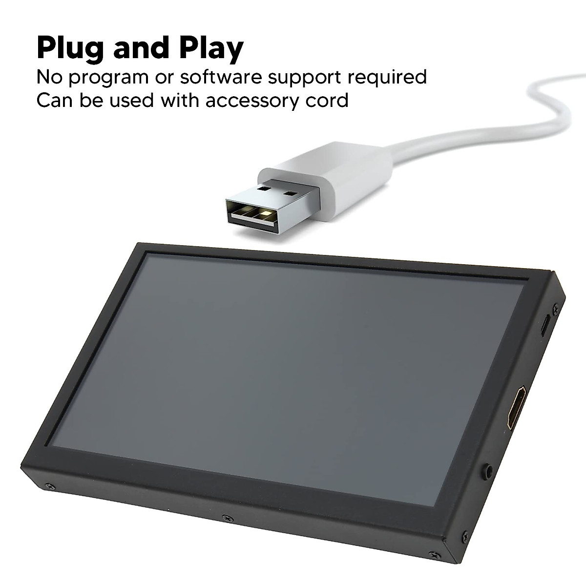 7 Inch IPS LCD Capacitive Touch Screen, Portable Small Monitor 1024 x 600 HDMI Display, 60Hz, 170° Full View,Compatible for Raspberry Pi 4 3 2 0 B A,for Windows 7 8 10