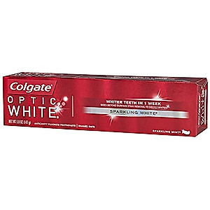 Colgate Optic White Whitening Toothpaste, Sparkling White - 5 Ounces (6 Pack)