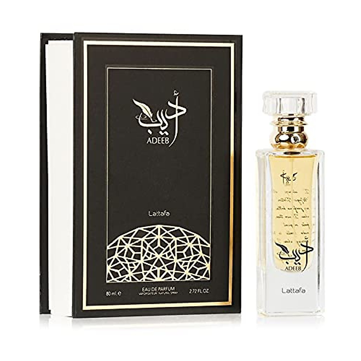 Lattafa Perfumes Adeeb Unisex EDP - Eau de Parfum 80ML (2.7 oz) | Oriental Alchemy | Ethereal and woody scent that opens with energizing fragrance with oud and musk notes