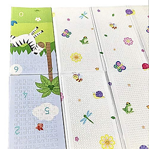 Teamson Kids Fantasy Fields - Safari Animal and Garden Insects Baby Crawling Play Mat -Blue/White