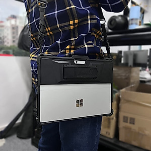 HZmeris Rugged Case for Surface Pro 8 Microsoft Cover Funda de tableta Lightweight Shockproof Case Pen Holder 13 inch Sleeve Tablet Shell 2021 Release Black