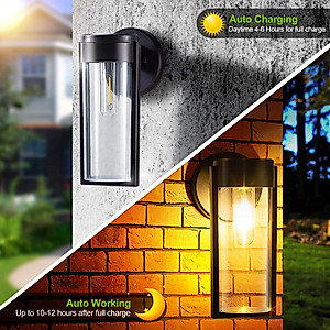 Solar Fence Lights Outdoor 6 Pack, LETMY Solar Powered Deck Light, Auto On/Off Waterproof Wall Mount Decorative Lights for Wall Fence Patio Post Yard Porch