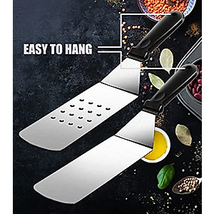 FIFIT KITCHEN Flat Top Griddle Accessory Tool Kit 6 Pieces, 2 Bottles,2 Spatulas, Chopper Scrapper And Tong Perfect Fit For Cooking Indoor Or Outdoor