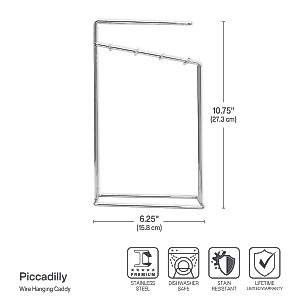 International Silver Piccadilly 24 Piece Stainless Steel Flatware Set with Wire Caddy, Service For 6