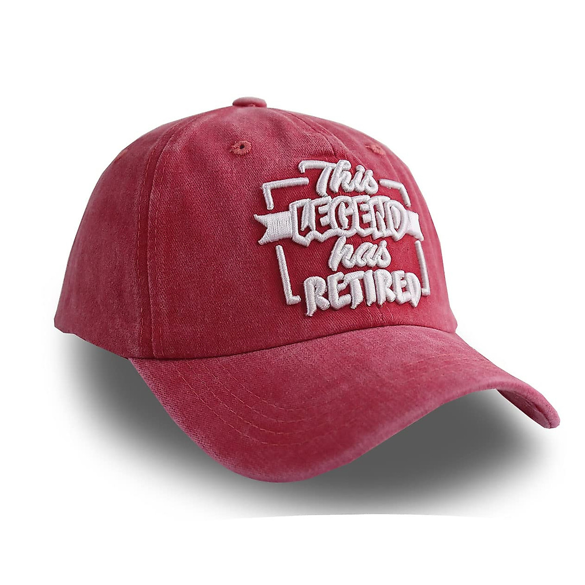 Funny Retirement Gifts for Men and Women, This Legend Has Retired Baseball Cap, Adjustable Embroidered Vintage Cotton Denim Hats for Dad, Mom, Grandma, Grandpa 3DRed